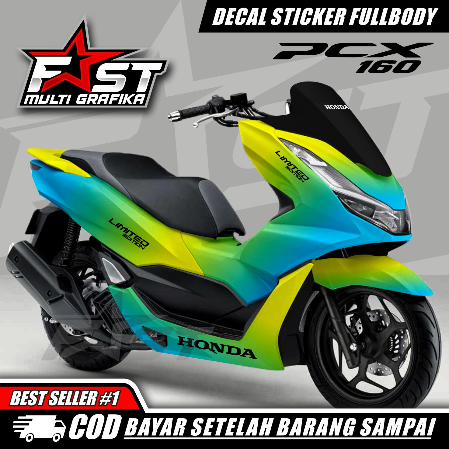 Stiker PCX 160 Fullbody Bunglon Striping Sticker Honda PCX 160 2022 ...