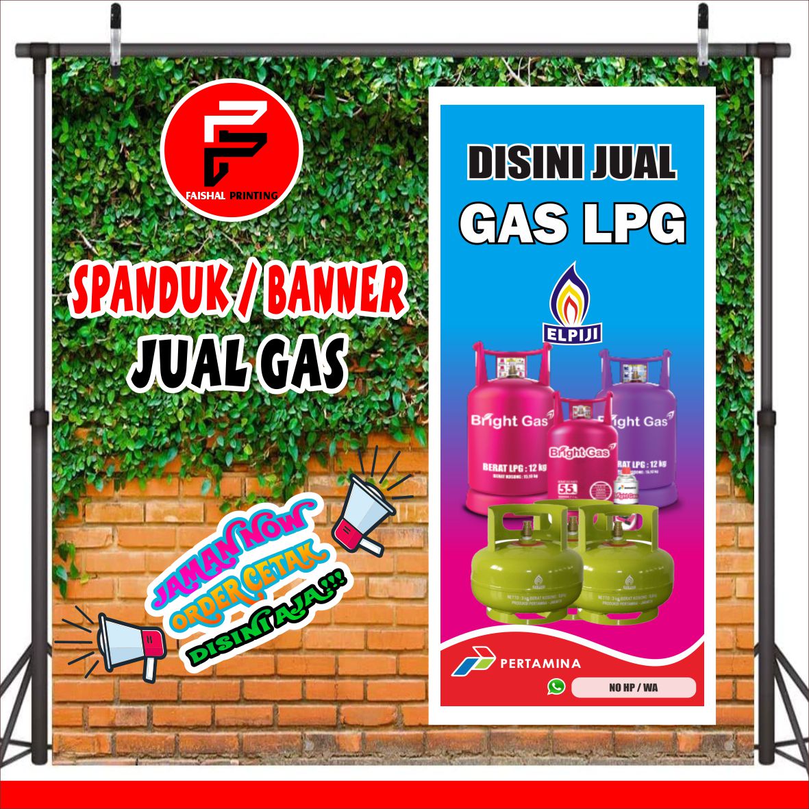 Banner Sedia Gas Elpiji / Spanduk Sedia Gas LPG 3 Kg / Spanduk Custom ...