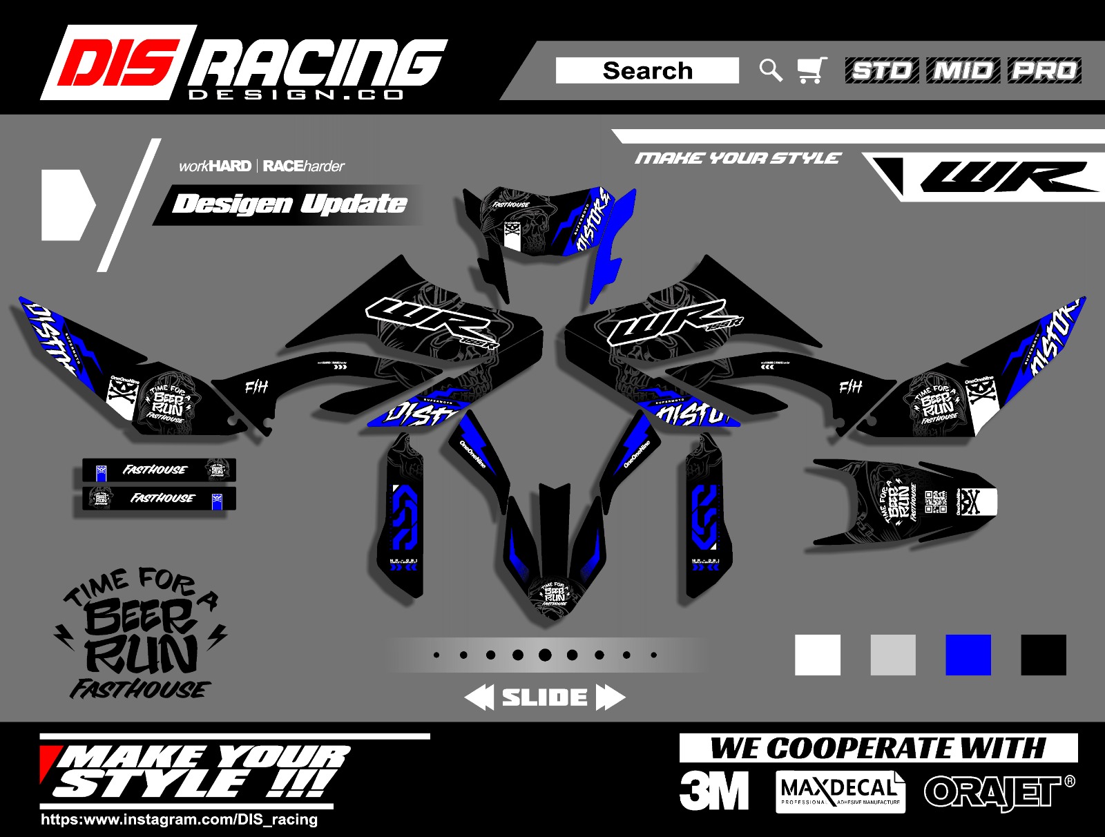 DECAL STICKER Yamaha WR 155 Full Body BIRU MERAH PUTIH Supermoto Dan ...