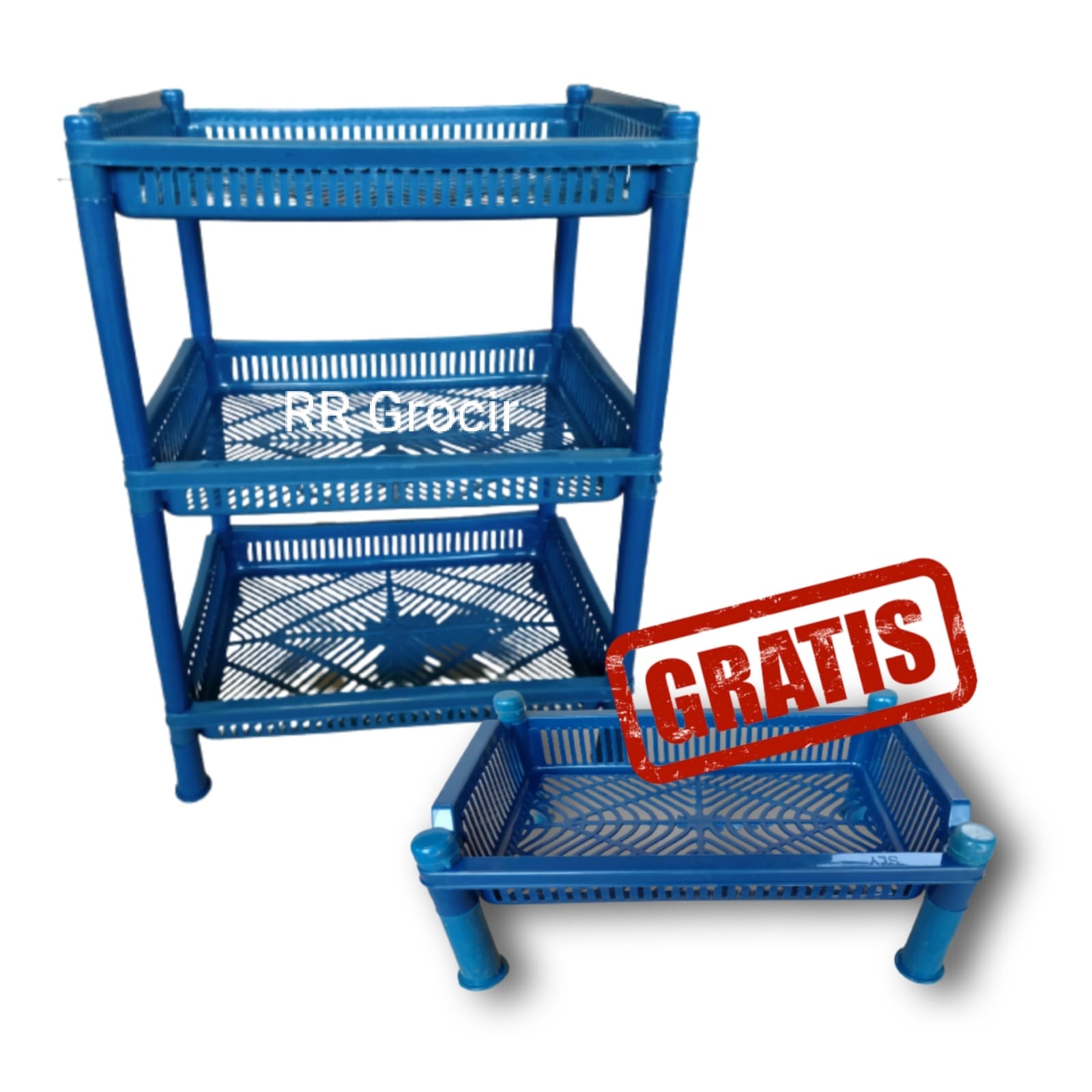 rak serbaguna / multi purpose dapur kecil plastik 3 susun bonus 1 rak ...