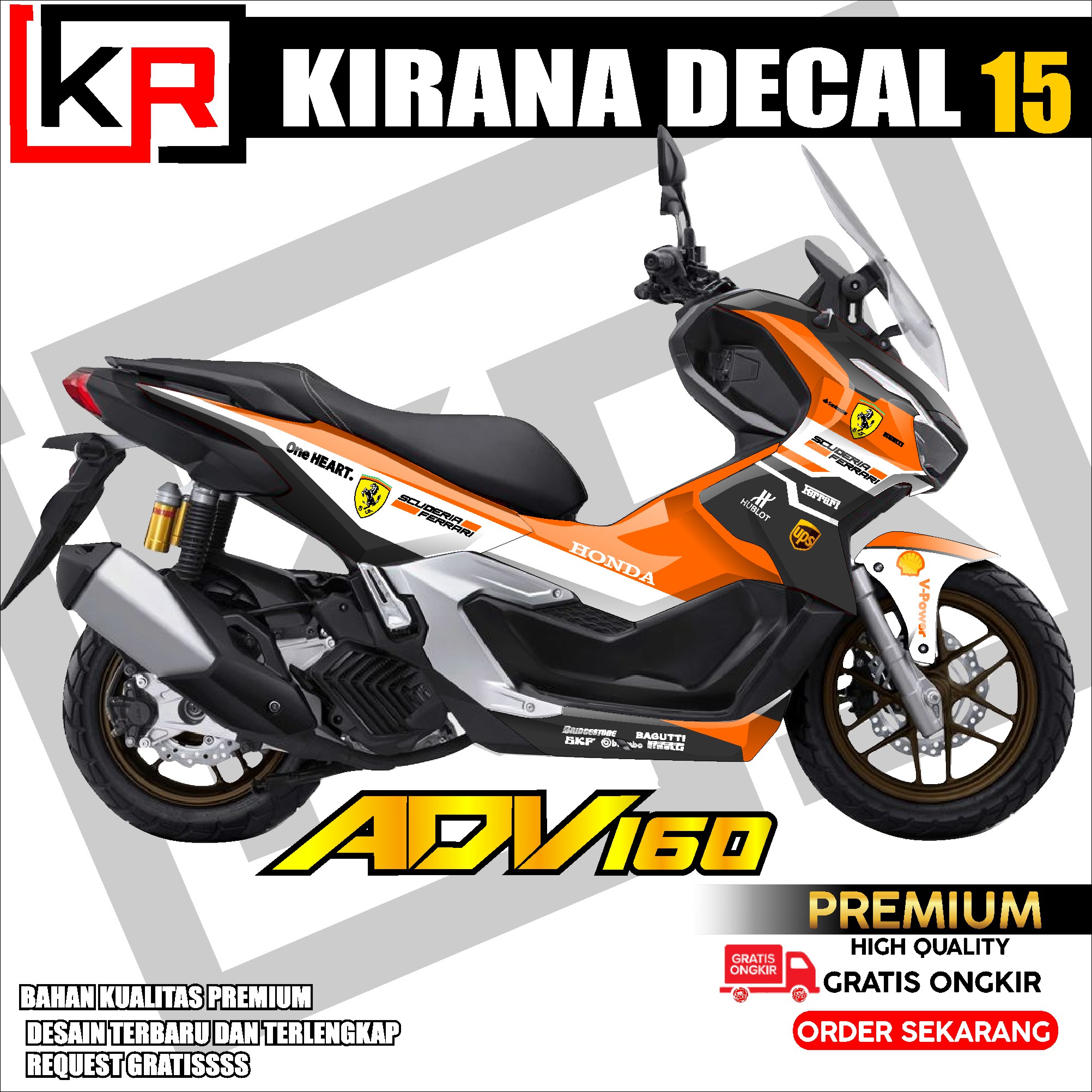 DECAL STIKER FULLBODY MOTOR HONDA ADV 160 DESAIN BARU KIRANA DECAL KODE ...