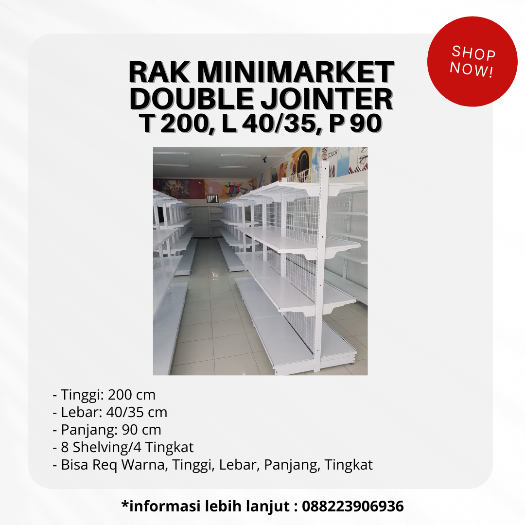 RAK DOUBLE JOINTER (L 40/35)/ RAK BESI/ RAK MINIMARKET/ RAK TOKO ...