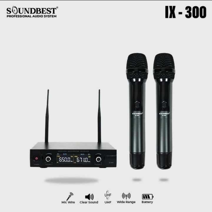 mic wireless soundbest IX 300 original ix300 microphone pegang handhel ...