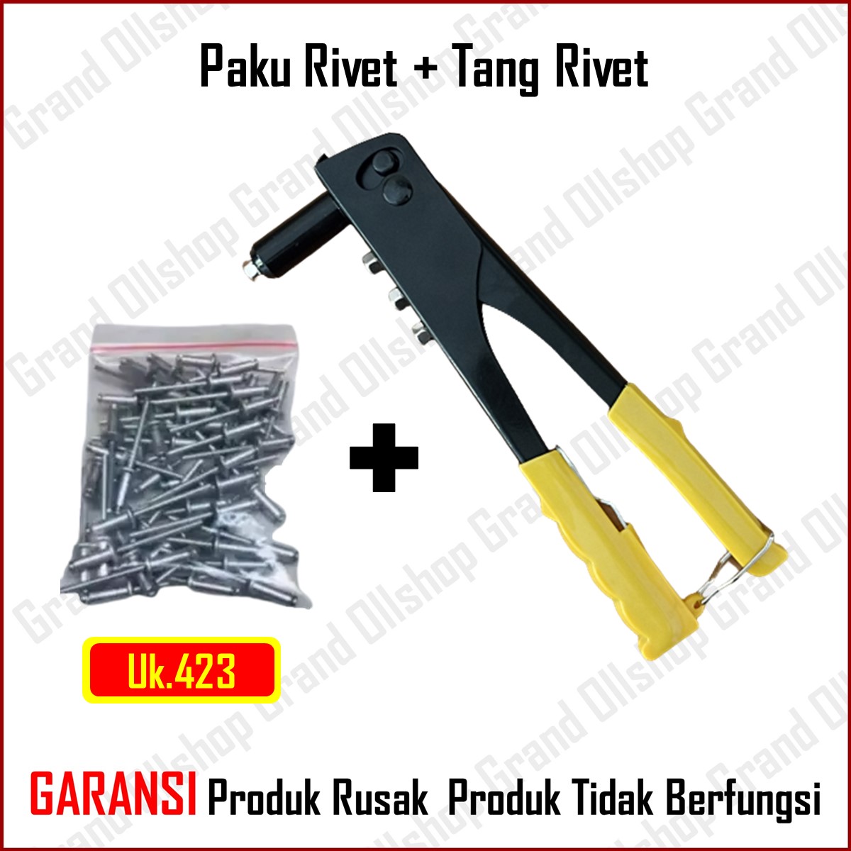 Tang Rivet Ripet Rifet Tembakan Paku Rivet Aluminium Hand Riveter 10 ...