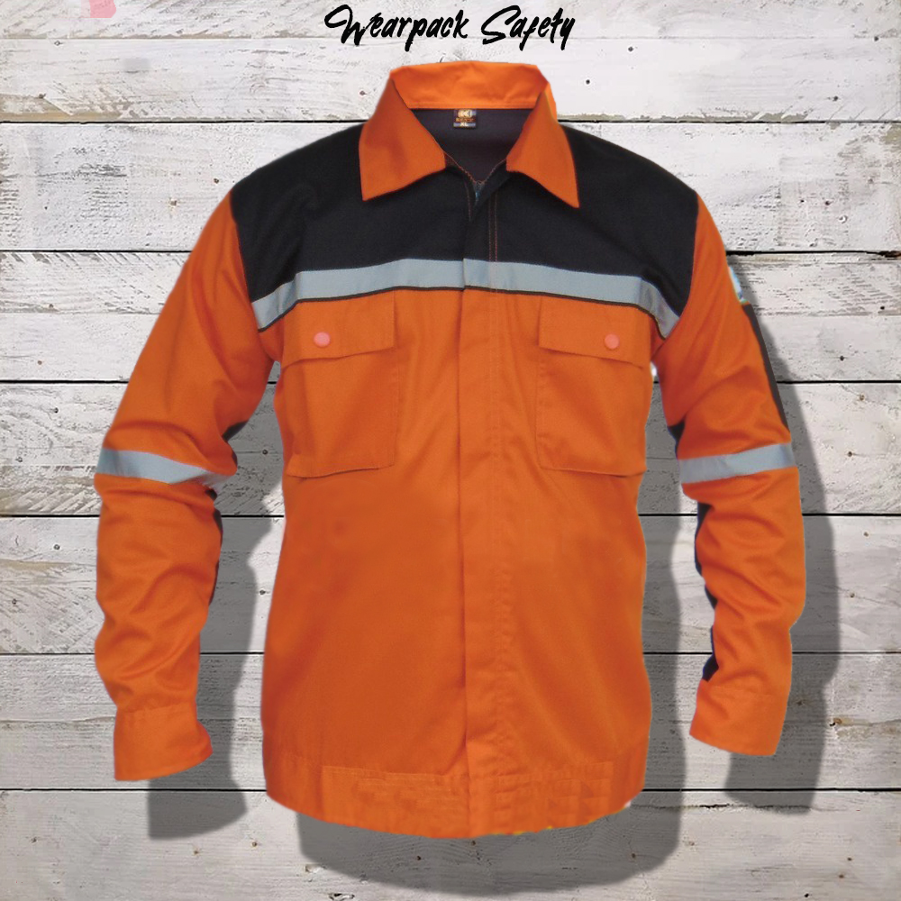 Wearpack Safety Oren Hitam Atasan Wearpack Lengan Panjang Seragam Kerja ...
