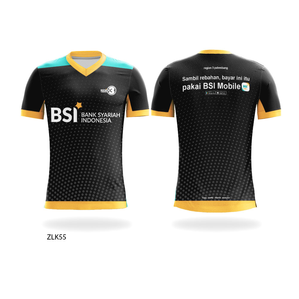 Kaos Jerey Sepeda Gowes Jogging Senam Bulutangkis BSI Motif Kombinasi ...