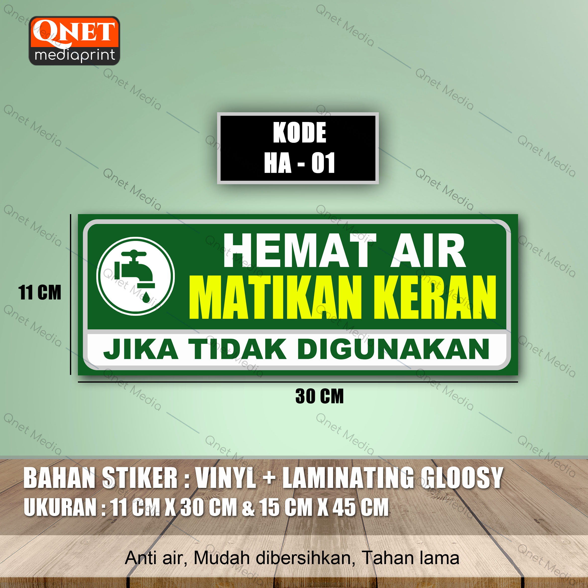 STIKER HEMAT AIR MATIKAN KERAN + LAMINASI GLOSSY | Lazada Indonesia