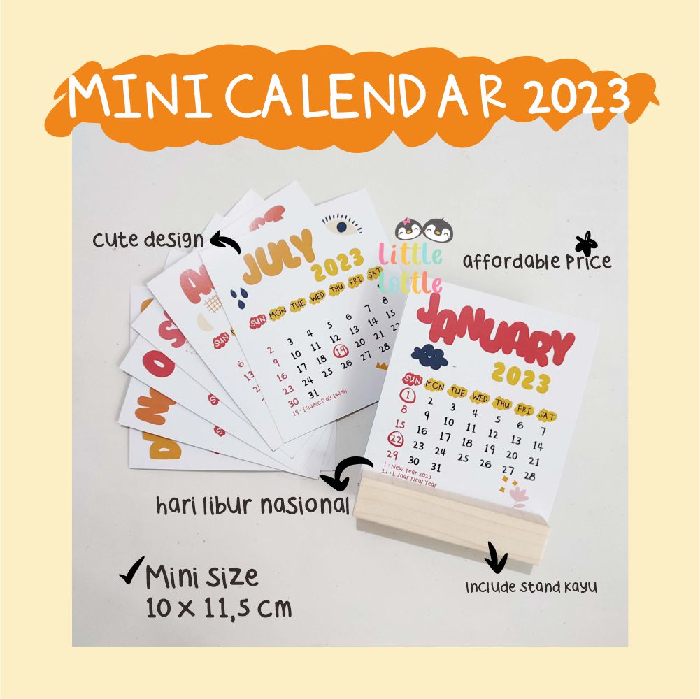 Kalender 2023 lucu estetik Mini Calendar Cute Aesthetic | Lazada Indonesia