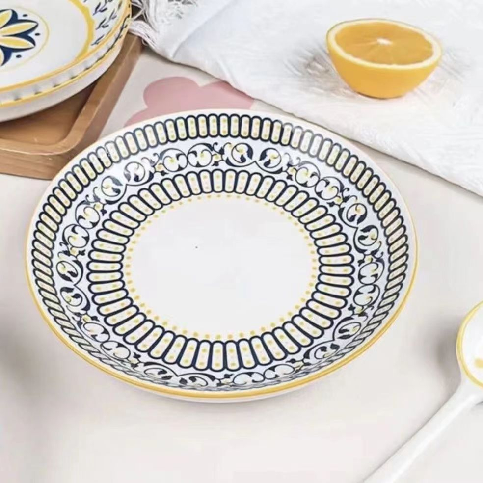 HSM Piring Keramik Cantik Model Batik Eropa Ukuran 20cm | Lazada Indonesia