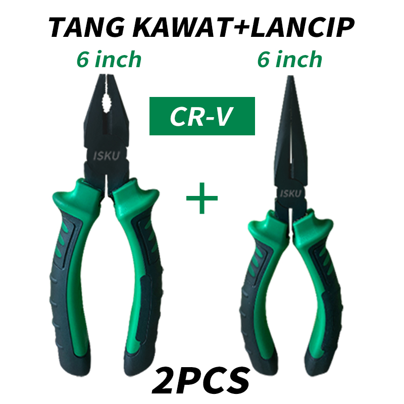 ISKU Tang Set 3 Pcs Tang Kombinasi Tang Lancip Tang Potong 6 8 inch ...