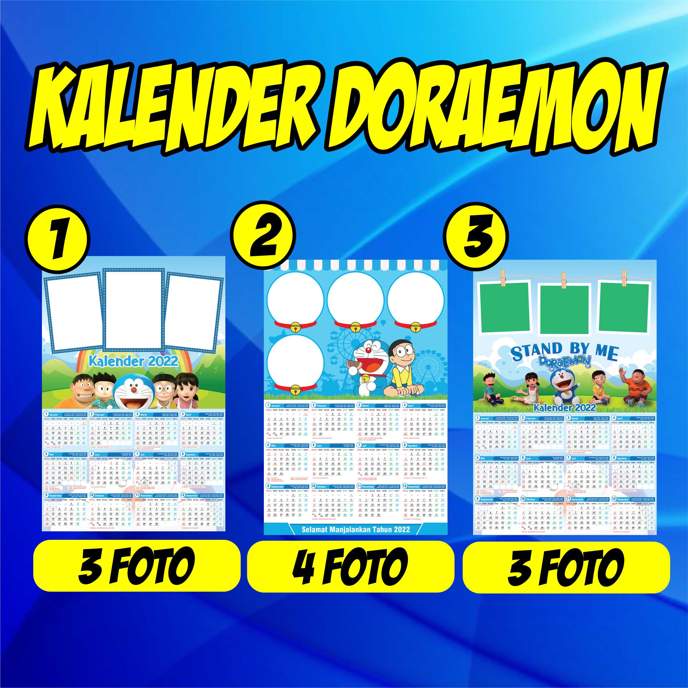 Kalender Karakter Design Foto Sendiri Untuk Jumlah Foto 2 sampai 7 ...