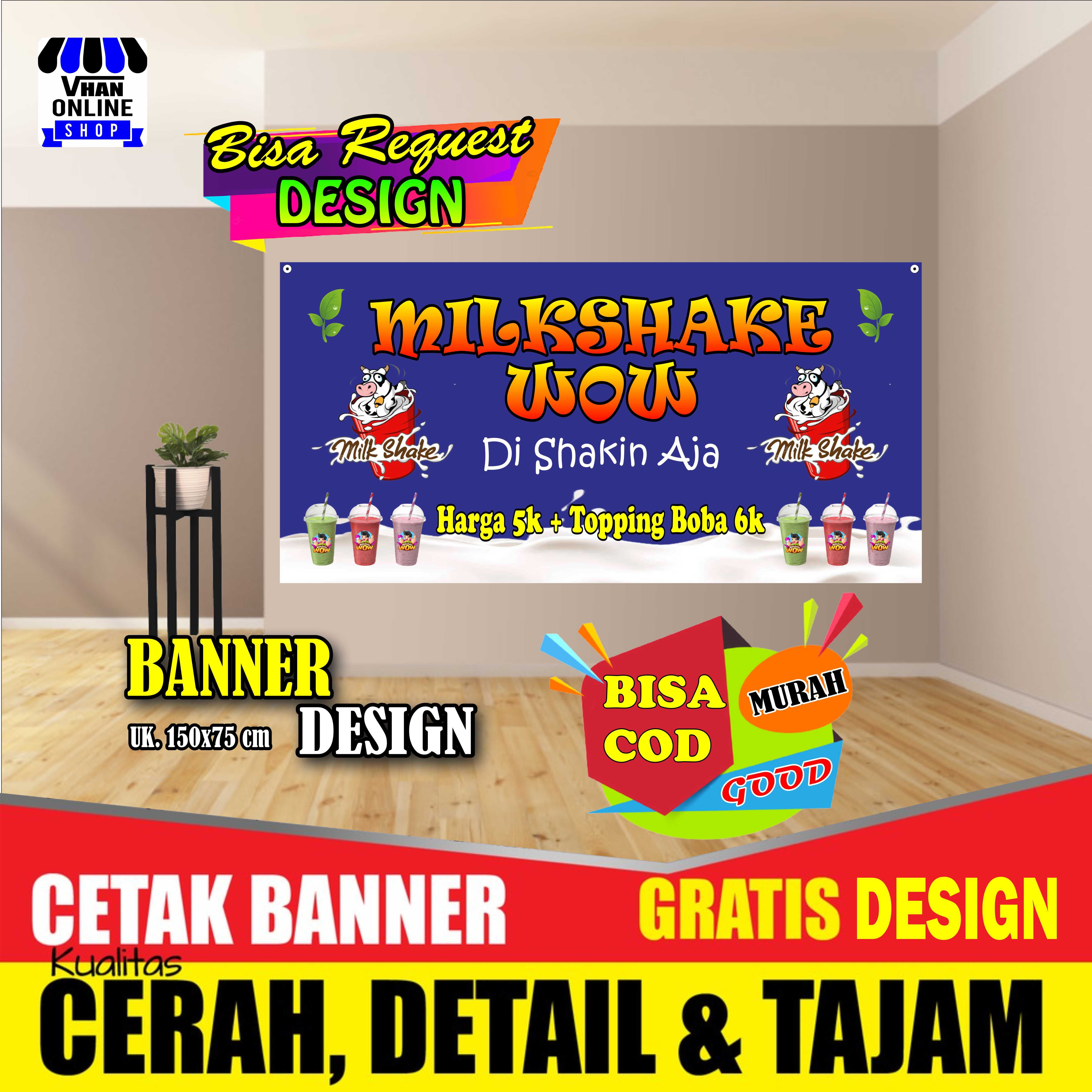 Banner Spanduk Jualan Minuman Milkshake Keren Simple | Lazada Indonesia