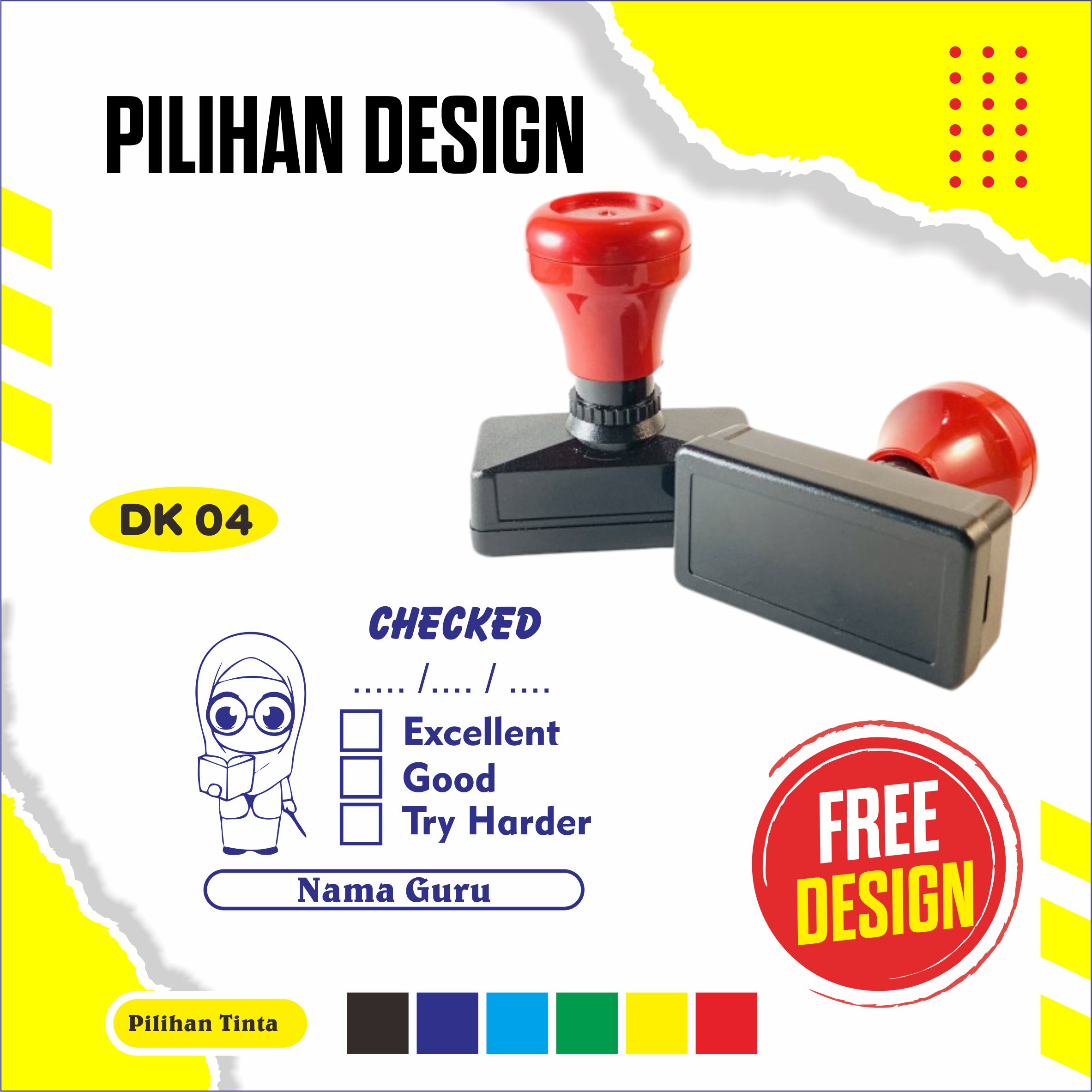 Stempel Penilaian/checked Guru Sesuai Nama | Lazada Indonesia