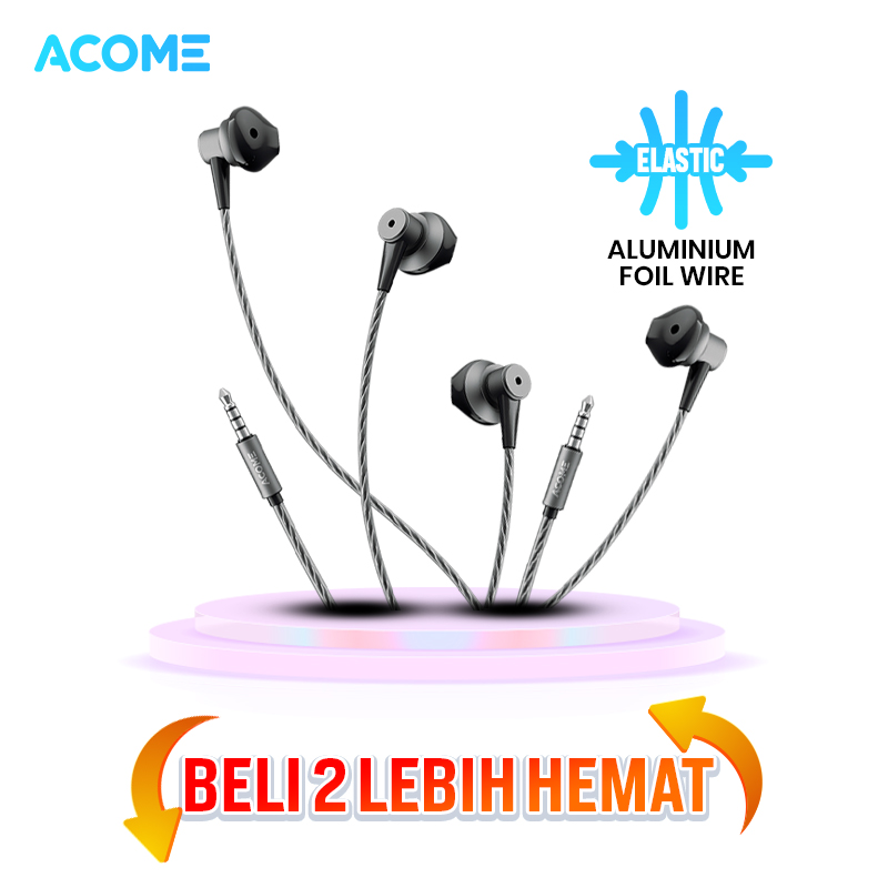 Acome Wired Earphone Headset AluminumAlloy Garansi Resmi 1 thn AW08 ...