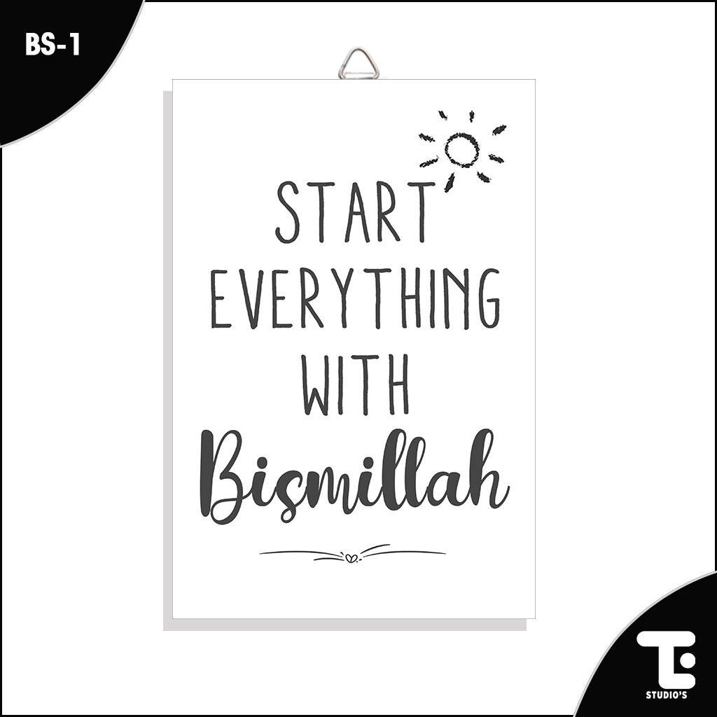 Poster Quotes Start Your Day With Bismillah Hiasan Dinding Kalimat ...
