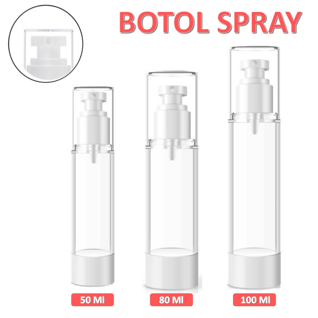 TY Botol Refill Vacuum 50Ml Bottle Pump Lotion Airless 80Ml Botol Spray ...