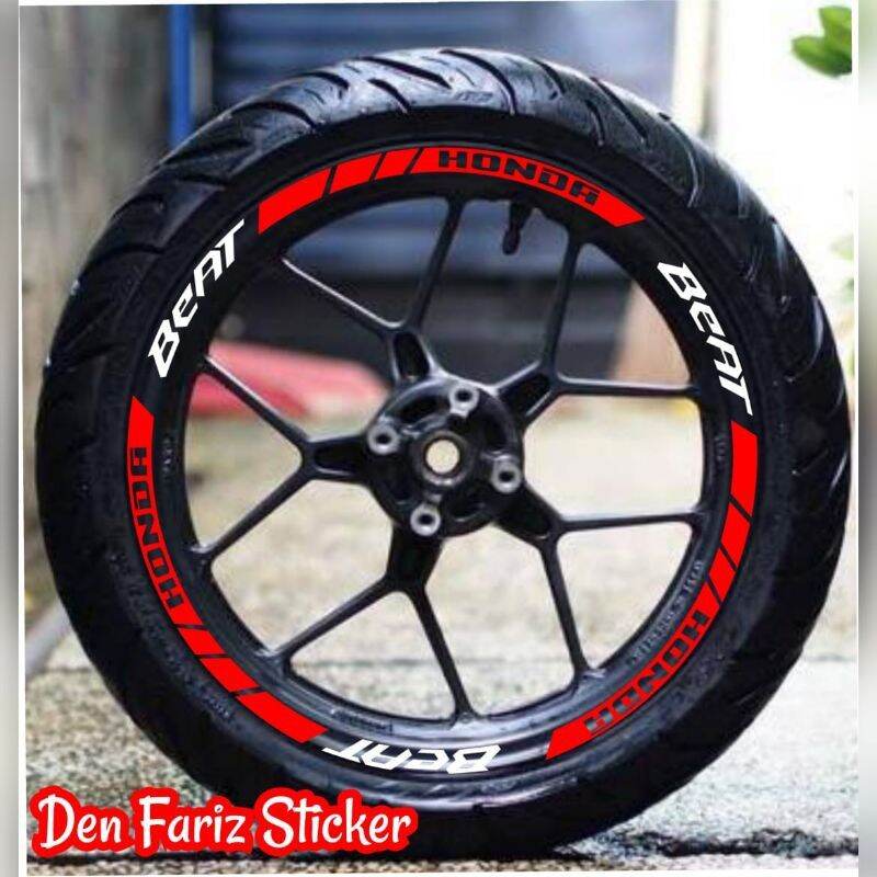 sticker velg motor beat warna bisa custom sudah satu set depan belakang ...