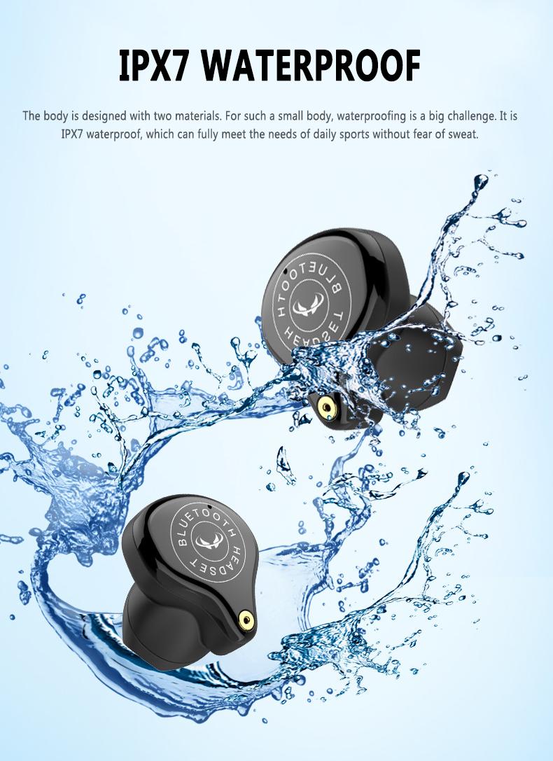 Temoo XS Plus หูฟังบลูทูธ V5.0 TWS ไร้สายที่แท้จริงหูฟังสเตอริโอ 9D หูฟังไร้สายสำหรับเล่นกีฬา ...