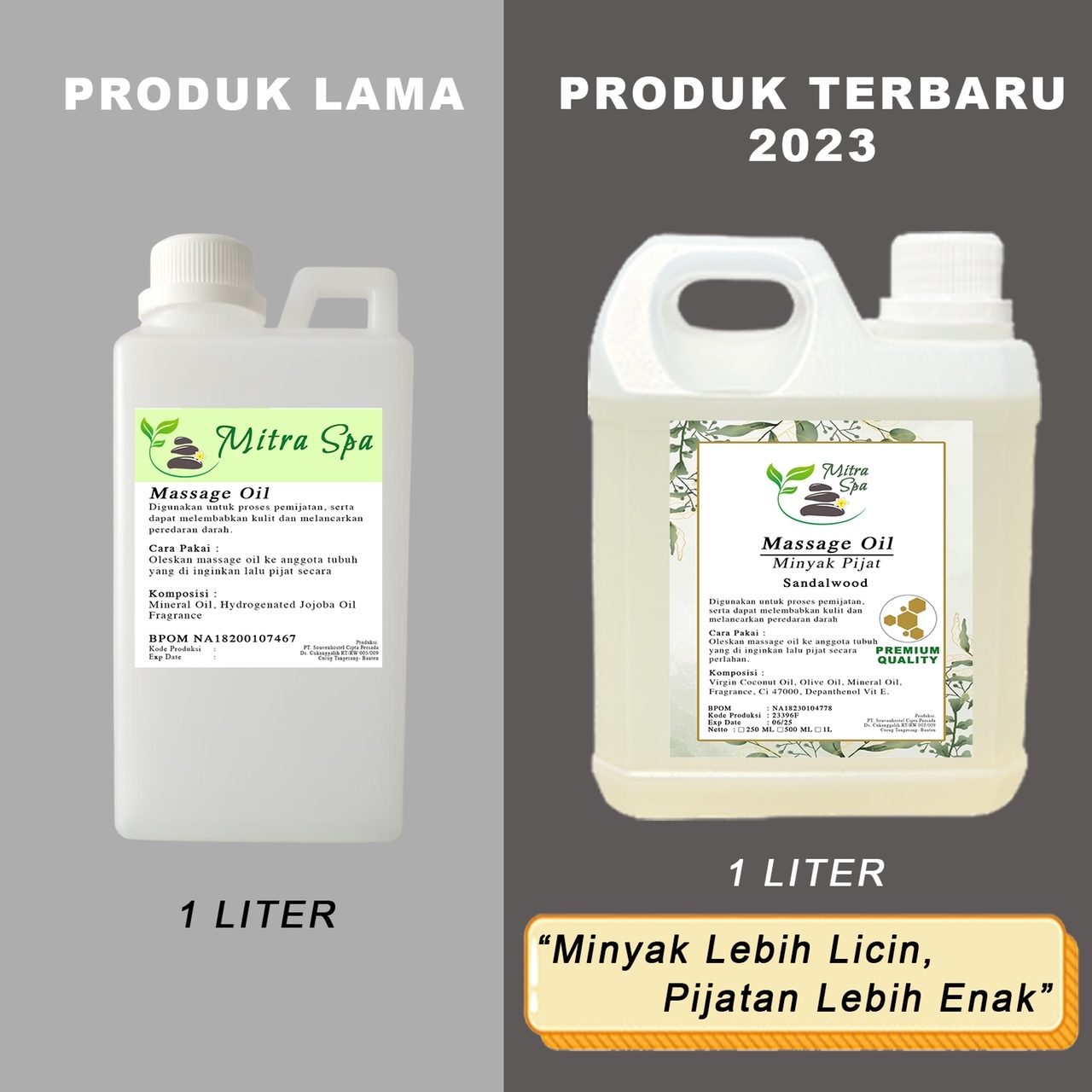 MitraSpa Minyak Pijat 1 Liter Oil Massage Aromatherapy Literan SPA & Reflexy Pijat Urut souvens ...