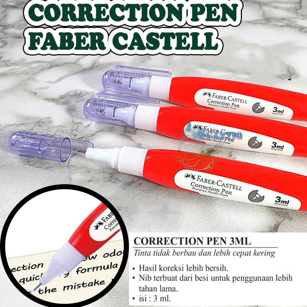 QCF 1 PCS Faber Castell Correction 3ml Pen Type X Faber Castell Tipe Ex ...