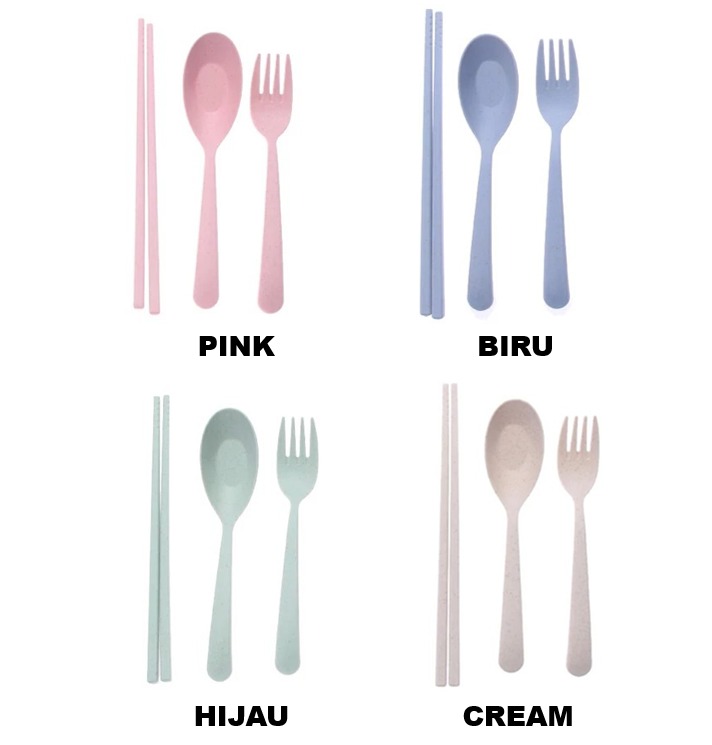 Zaman Now - Sendok Garpu Set 3 In 1 / Alat Makan Set / Set Sendok ...