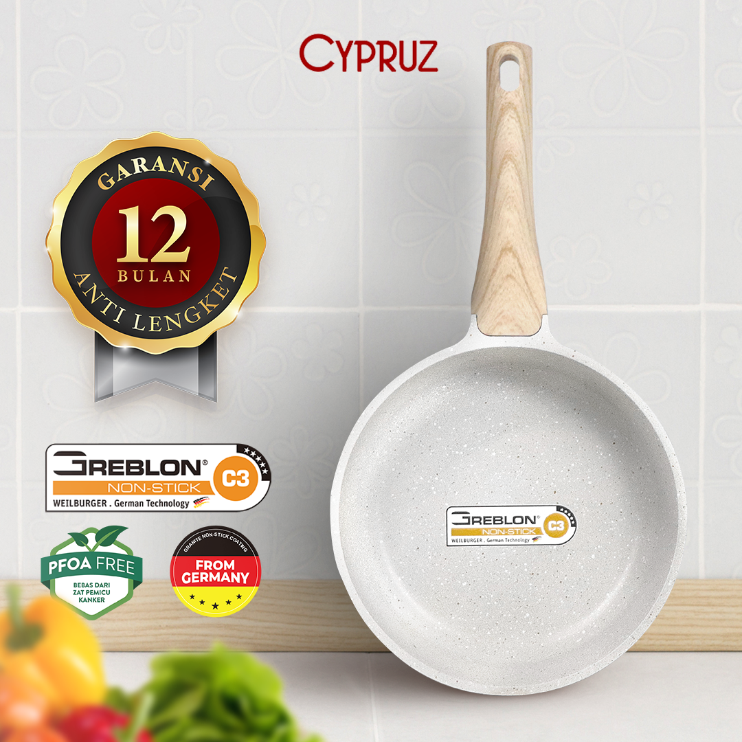 Cypruz Fry Pan White Granite DieCast Series | Lazada Indonesia