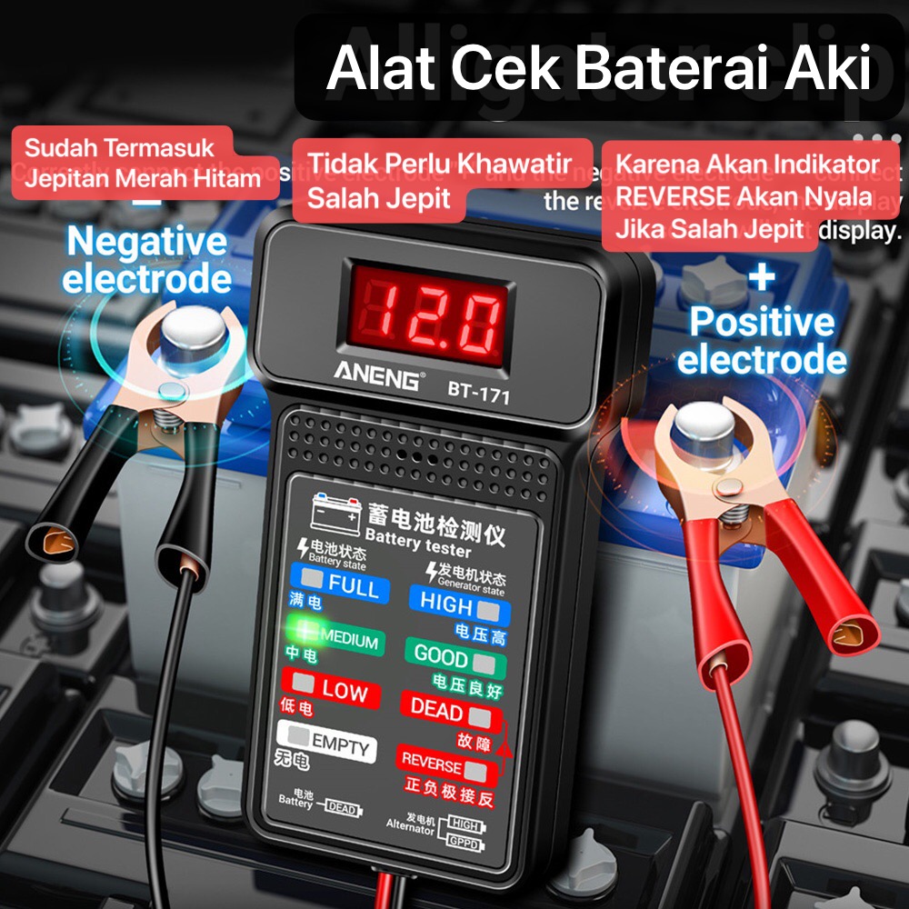 TK-29 Alat Cek Aki Mobil Test Batre Aki Motor Detektor Tes Baterai ...