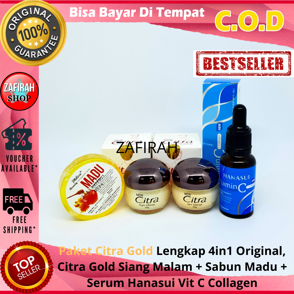 Citra Gold Paket Lengkap 4in1 Original, Citra Gold Siang Malam + Sabun ...