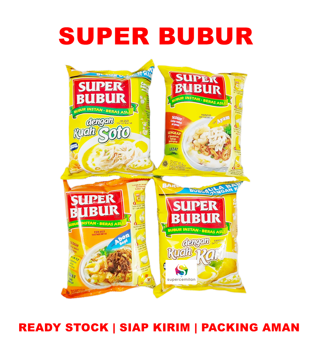 Super Bubur Instan Rasa Ayam / Abon Sapi / Kuah Kari / Soto 45 Gram ...