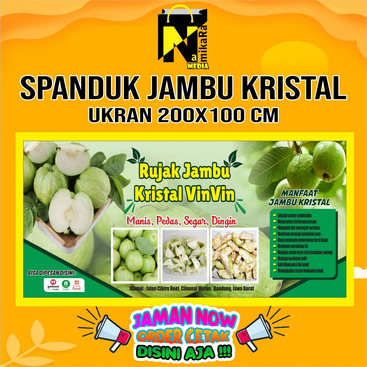 Spanduk Banner Backdrop JAMBU KRISTAL / ukuran 260x80 cm / bisa COD ...