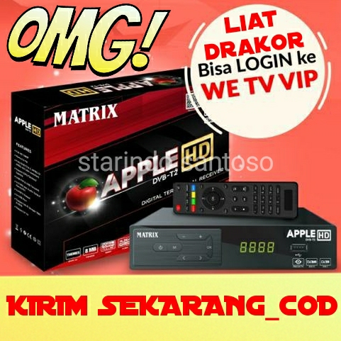 original SET TOP BOX MATRIX merah apple apel DVB-T2 tv digital stb peka ...