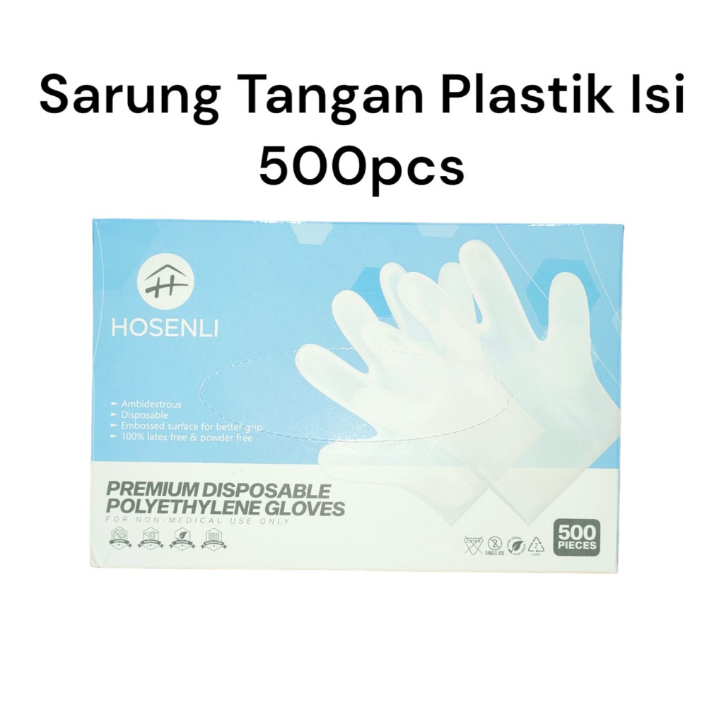 Sarung Tangan Plastik ( 1pack isi500pc dan 100 pc ) sekali pakai DISPOSABLE PLASTIC GLOVES ...