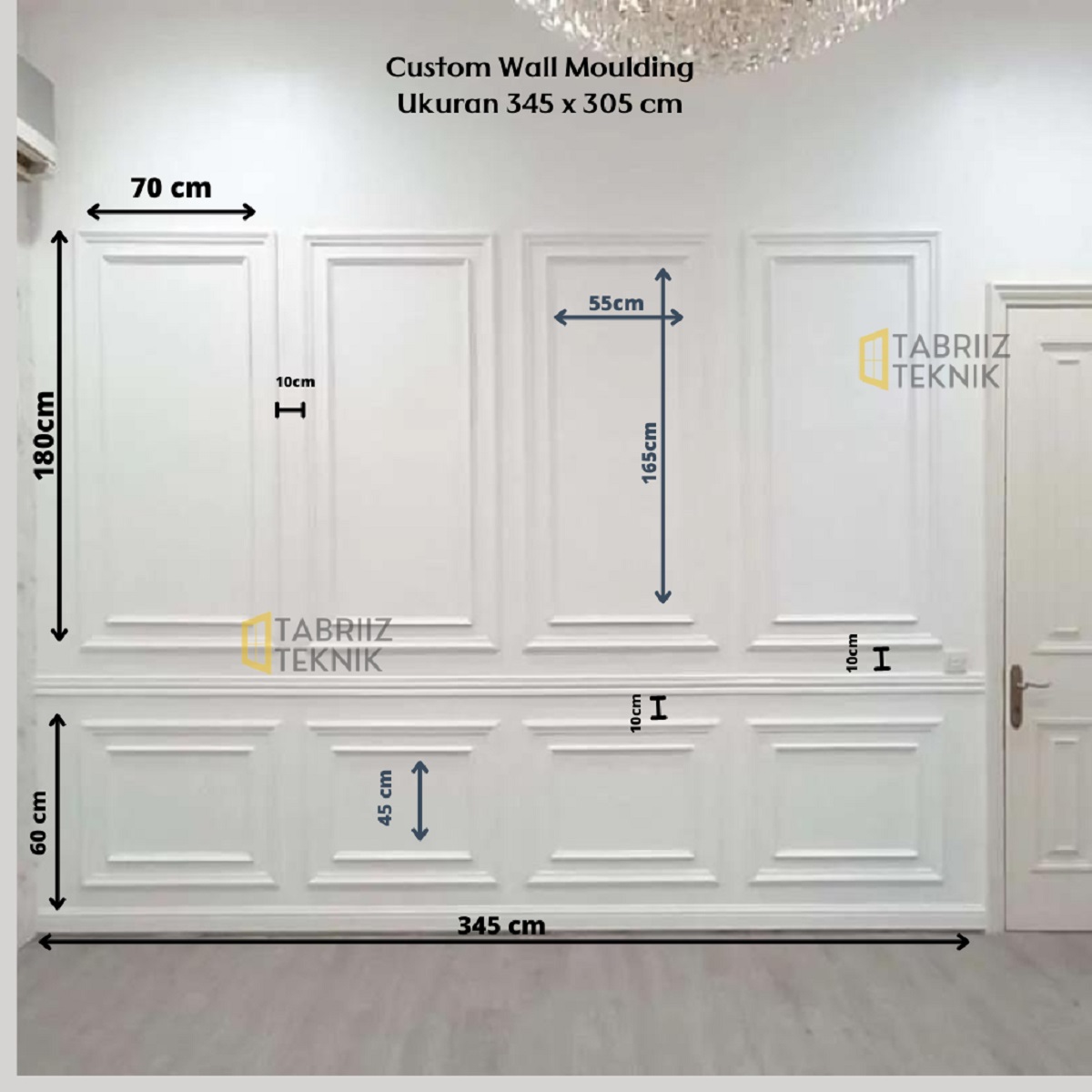 Wall Molding Kayu Dinding Rumah ukuran 345 x 305 cm Sudah Dipotong ...