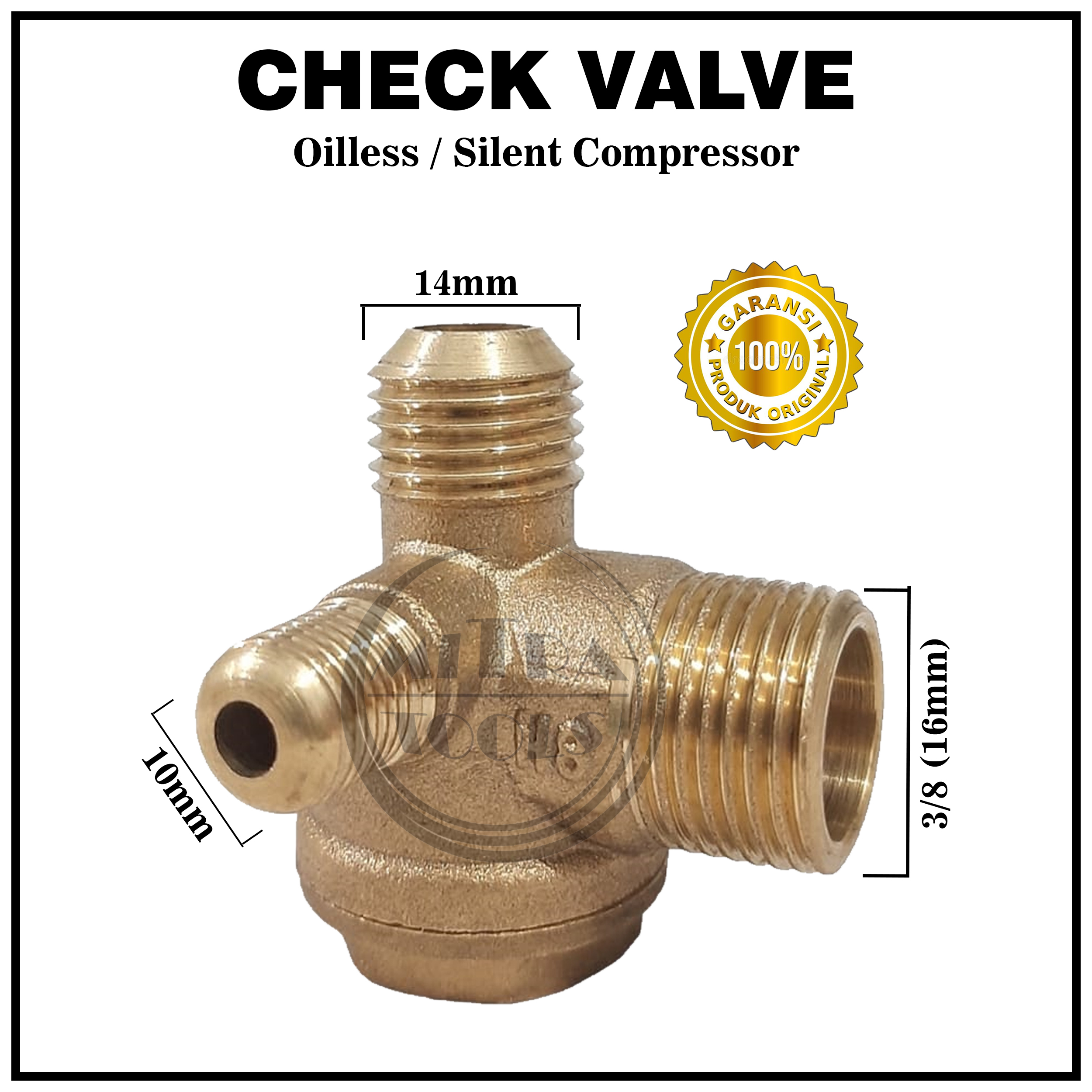 Check Valve Compressor Silent Oil Less Valve Male Sambungan Kompresor ...