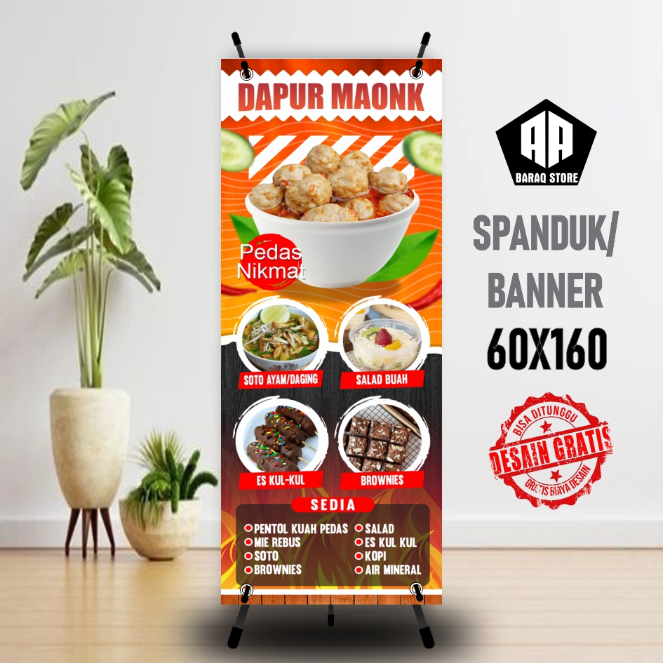 Cetak Banner Cetak Spanduk DAPUR MAONK BISA REQUEST | Lazada Indonesia