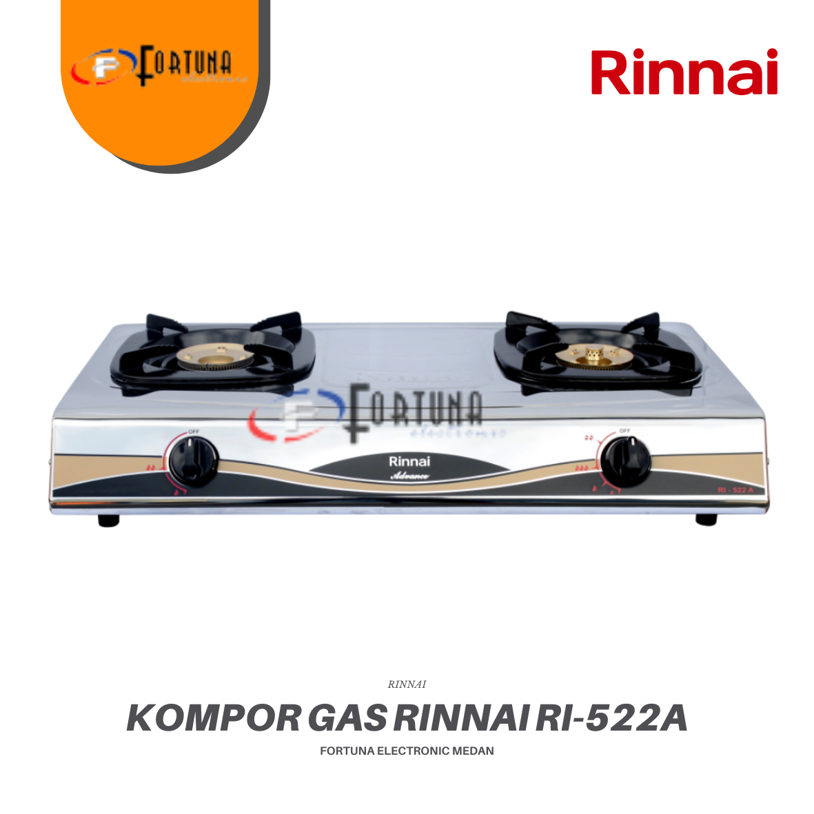 RINNAI RI522A KOMPOR GAS 2 TUNGKU STAINLESS STEEL- RI-522A MEDAN | Lazada Indonesia