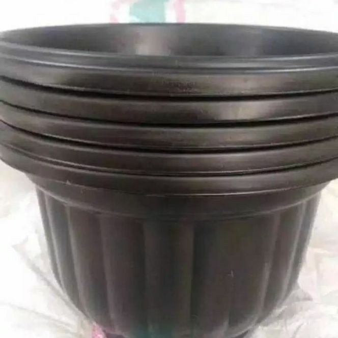 Paket Hemat ( 5 pcs ) Pot Bunga Plastik Bulat Model Belimbing Warna ...