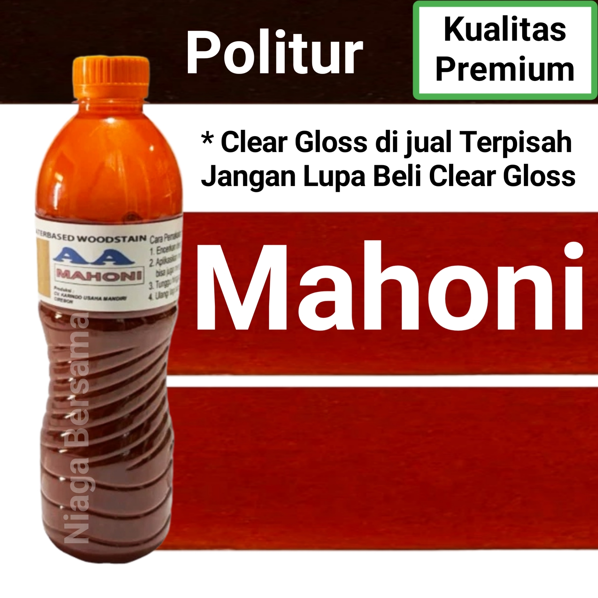 Politur Vernis Jati Mahoni 500 gr Poles Pewarna Kayu Woodstain ...