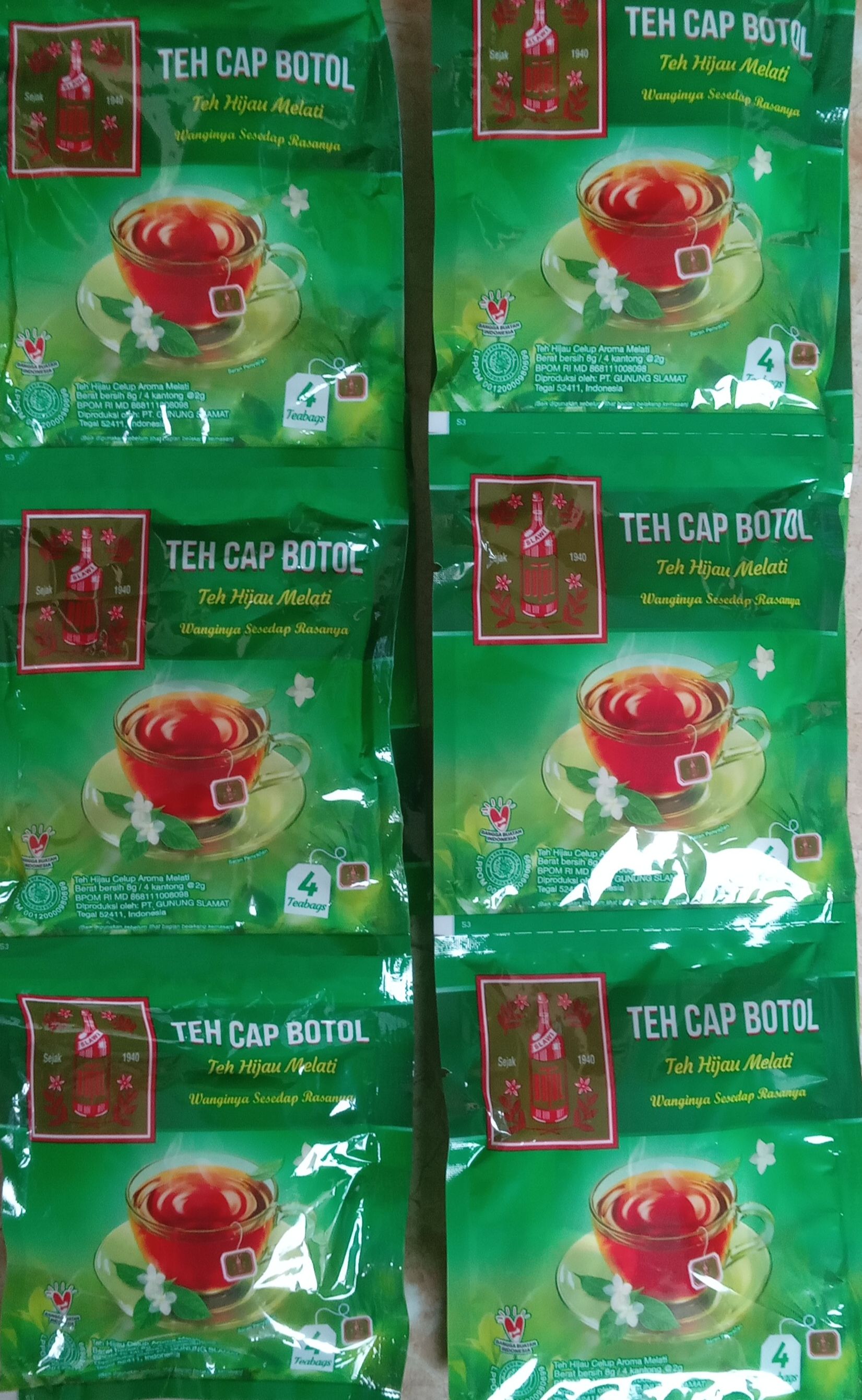 Teh cap botol celup sachet teh hijau melati 10pcs | Lazada Indonesia