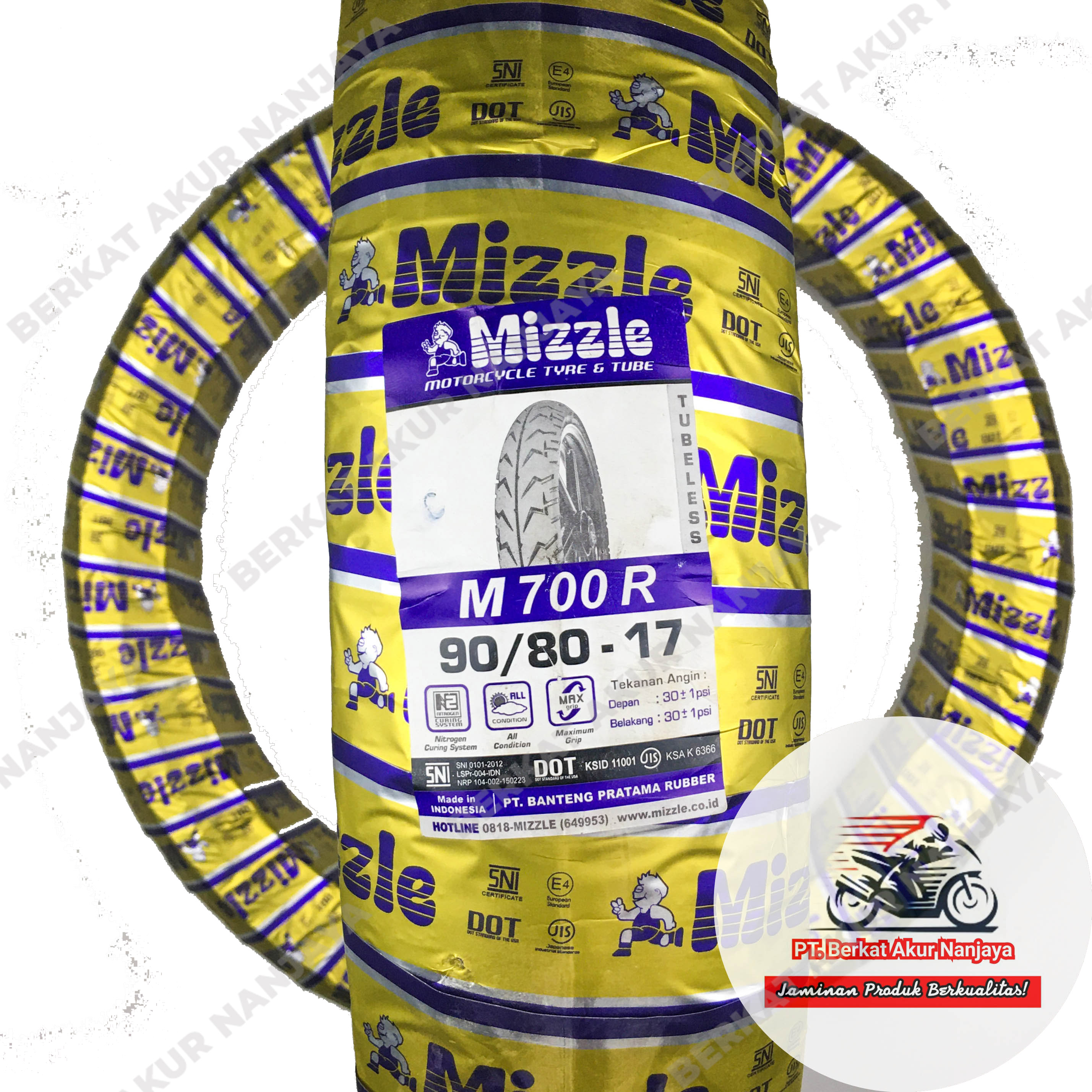 Mizzle M700 90/80-17 R Ban Motor Tubeless BONUS Pentil | Lazada Indonesia