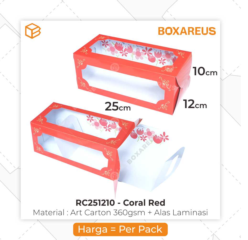 Box Roll Cake Dus Bolu Gulung Kemasan Kue Lapis Spiku 25x12x10 ...