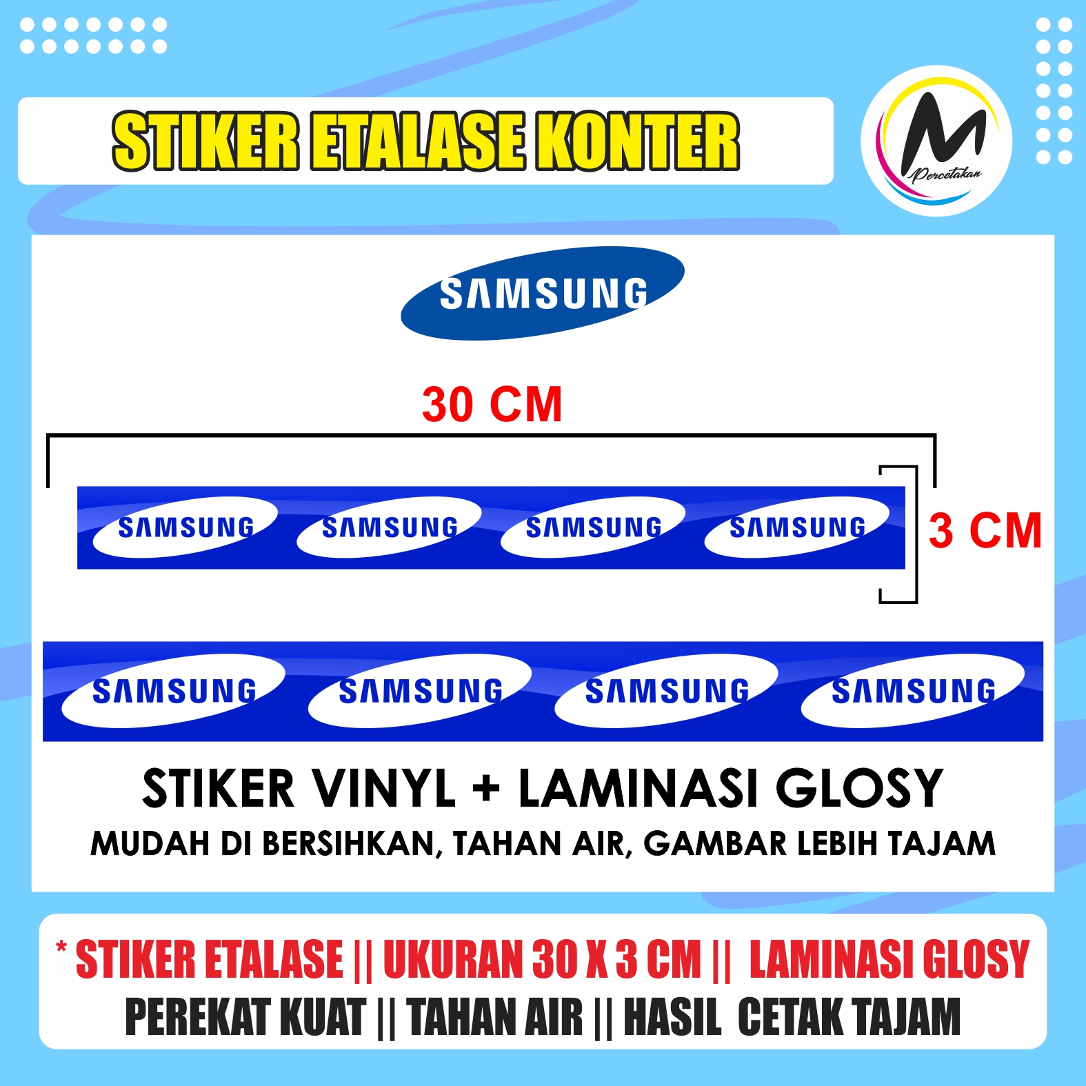 STIKER ETALASE KONTER / STIKER VINYL / STIKER LAMINASI | Lazada Indonesia