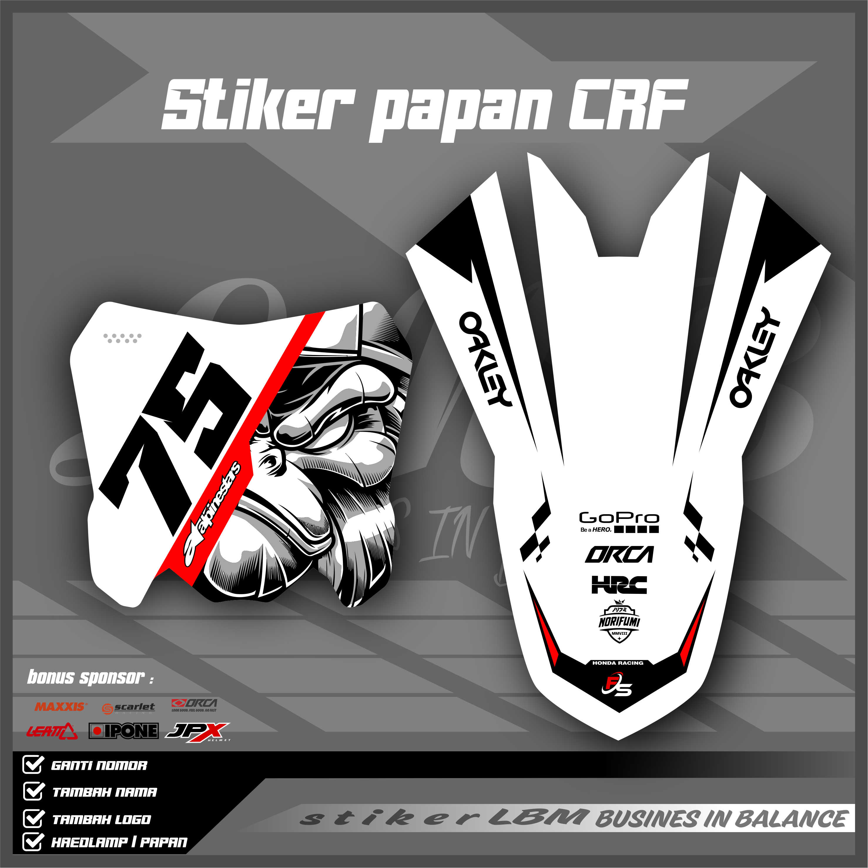 Stiker Papan Nomor CRF , KX , KTM , YZ , KLX , | Request desain ...