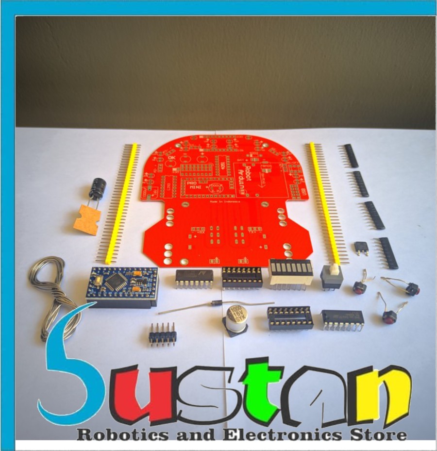 KIT ROBOT MICROCONTROLLER STARTER ARDUINO 8 SENSOR WITH DOWNLOADER USB ...