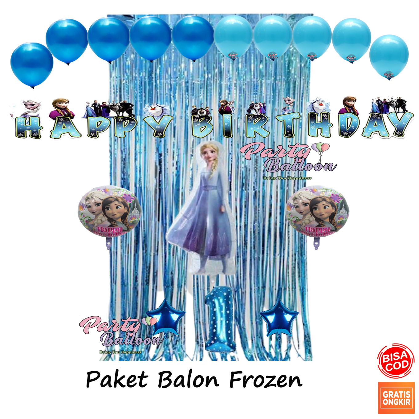 Paket dekorasi ulang tahun anak Perempuan Set Happy birthday balon ...