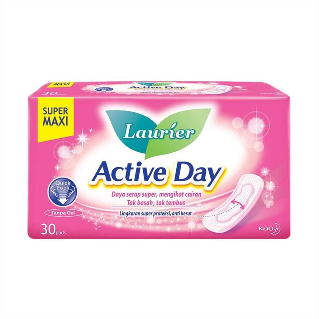 Laurier Active Day Pembalut Wanita Super Maxi Non Wing 30 Buah | Lazada ...