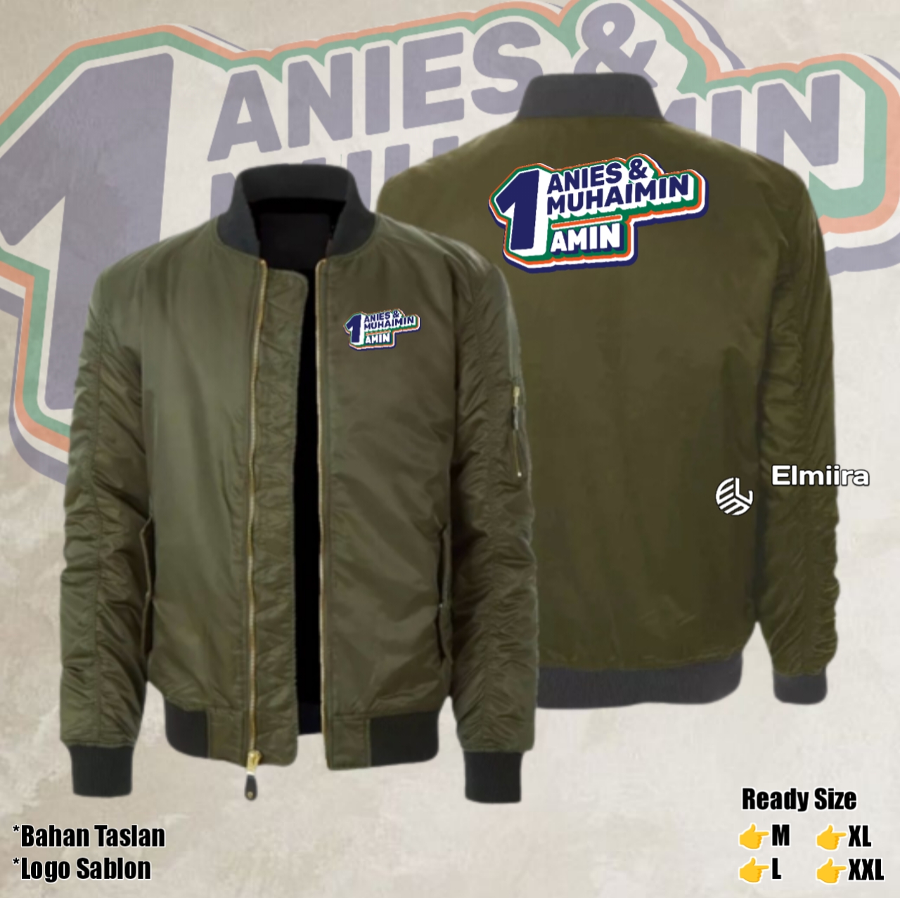 Jaket Anies Amin 1 Bomber Logo Terbaru | Lazada Indonesia