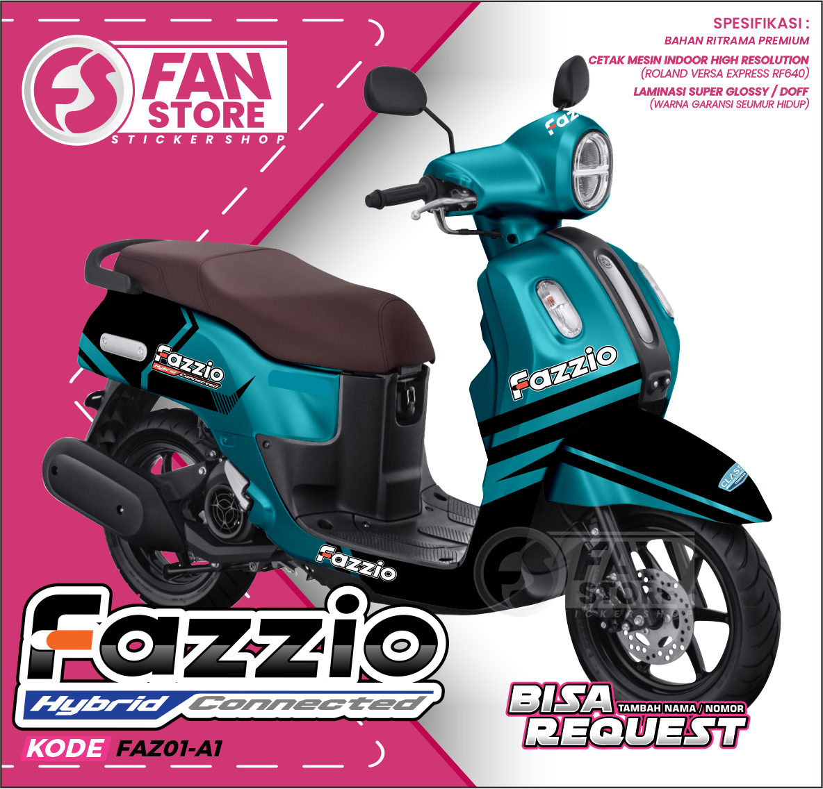 Decal Yamaha Fazzio Fullbody Sticker Decal Fazzio - Decal Full Body ...