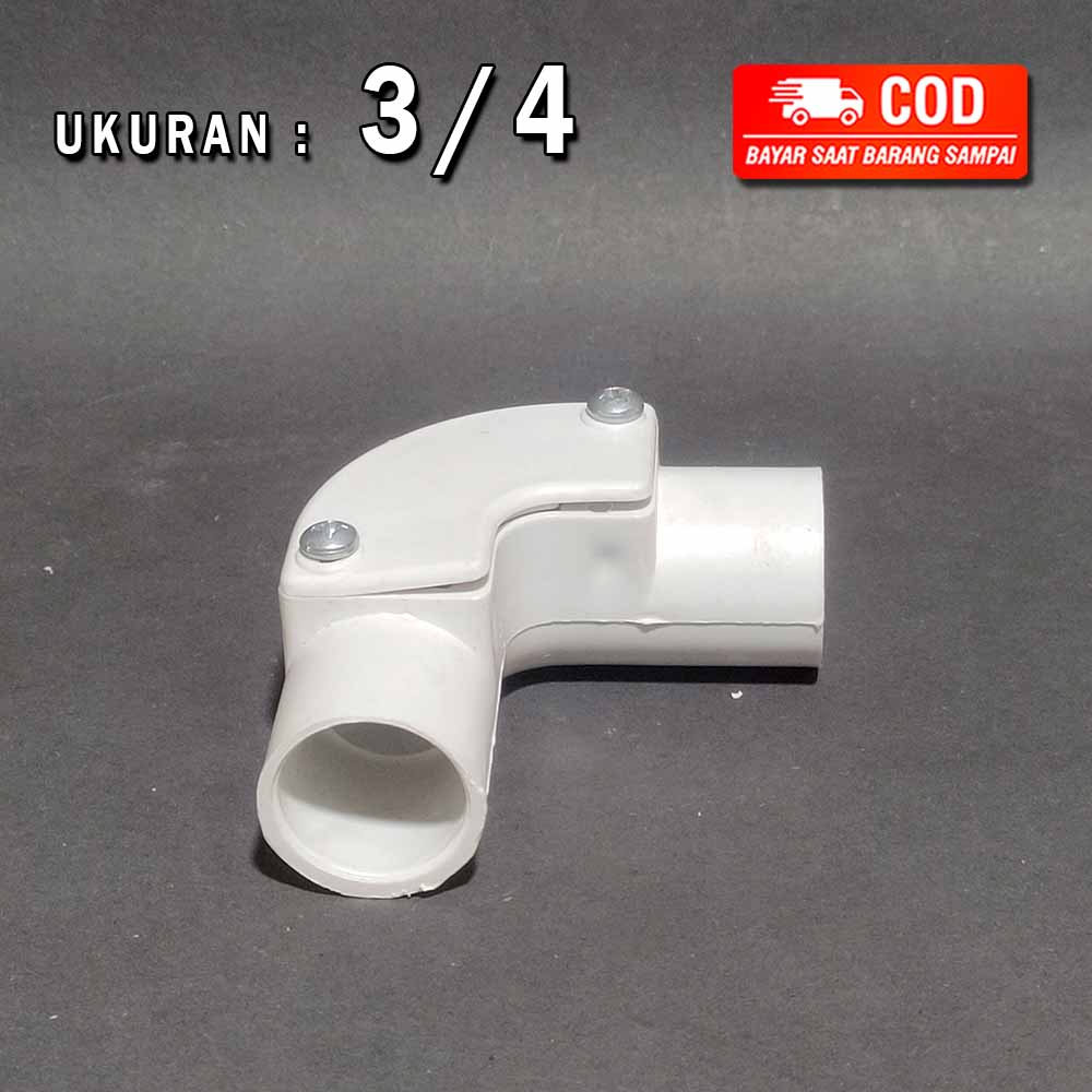ELBOW PIPA LISTRIK PUTIH BAUT PVC 20 MM / ELBOW PIPA LISTRIK BAUT PUTIH ...