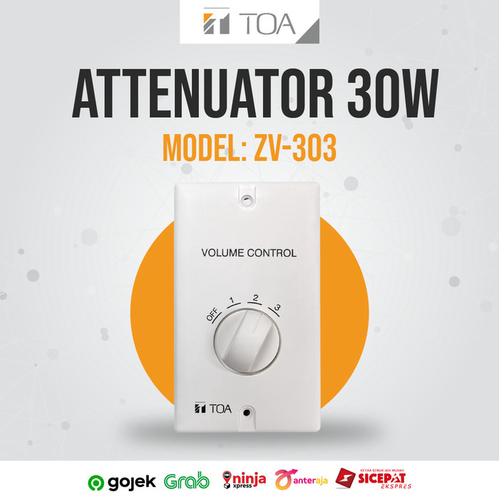 ATTENUATOR VOLUME CONTROL 30W TOA MODEL ZV-303 AKSESORIS AUDIO | Lazada ...